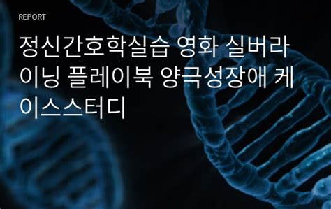 정신간호학실습 영화 실버라이닝 플레이북 양극성장애 케이스스터디 레포트