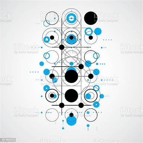 바우하우스 예술직 컴포지션 장식 모듈식 블루 벡터 배경이미지 1960 1969 년에 대한 스톡 벡터 아트 및 기타 이미지 1960 1969 년 1970 1979 년