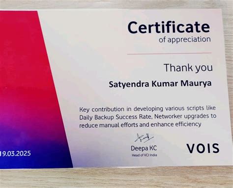 Vois 2yearmilestone Careergrowth Recognition Satyendra Kumar