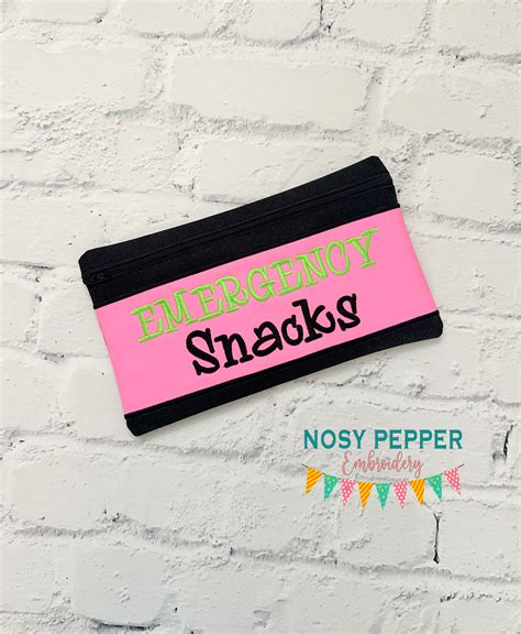 Emergency Snacks Ith Bag 4 Sizes Available Machine Embroidery Design D