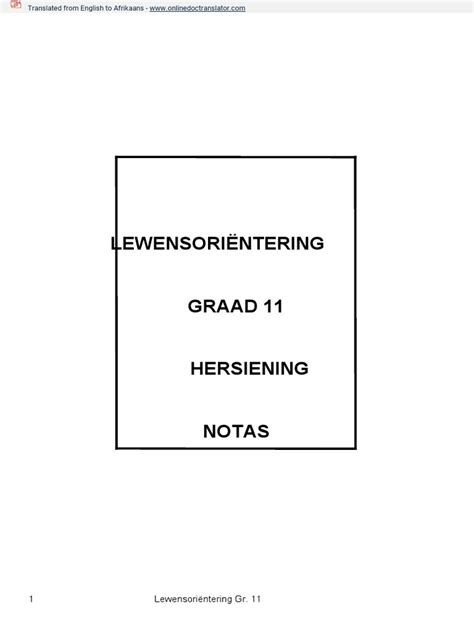 Grade 11 Life Orientation Summarized Notes Afr Pdf