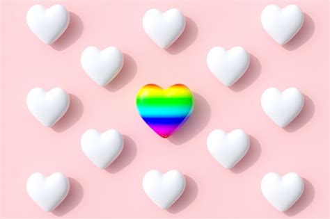 핑크 배경에 사탕 롤리팝의 뛰어난 다채로운 색상 심장 모양 3d 렌더 최소한의 발렌타인 콘셉트 아이디어 2월에 대한 스톡 사진