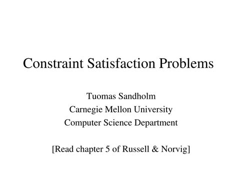 ppt constraint satisfaction problems in computer science powerpoint
