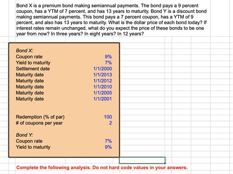 Solved Bond X Is A Premium Bond Making Semiannual Payments