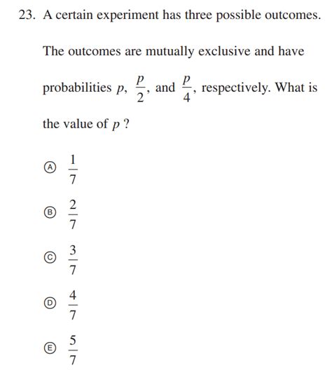 Solved 23 A Certain Experiment Has Three Possible Outcomes