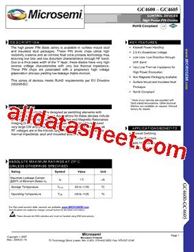 Gc4602 Datasheetpdf Microsemi Corporation