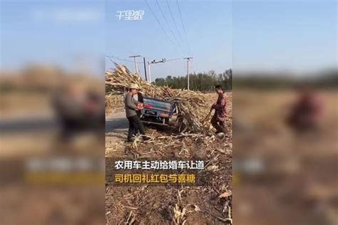 天津农用车主动给婚车让道司机回礼红包与喜糖 主动 农用车 红包