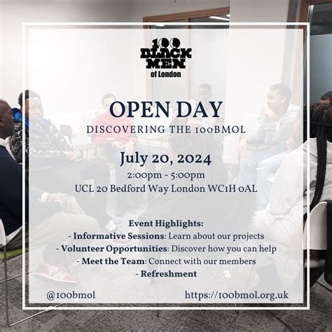 Open Day 2024 Discovering The 100bmol 100 Black Men Of London