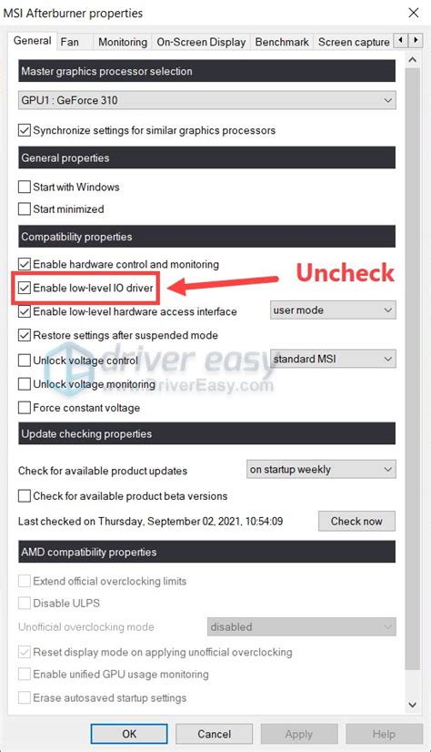 [solved] msi afterburner not detecting gpu on windows 10 11 driver easy
