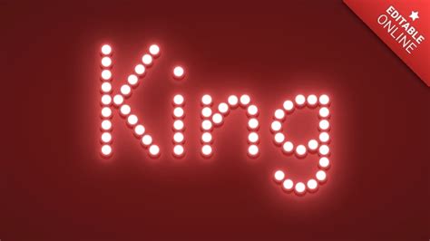 King | Red Led | Text Effect Generator