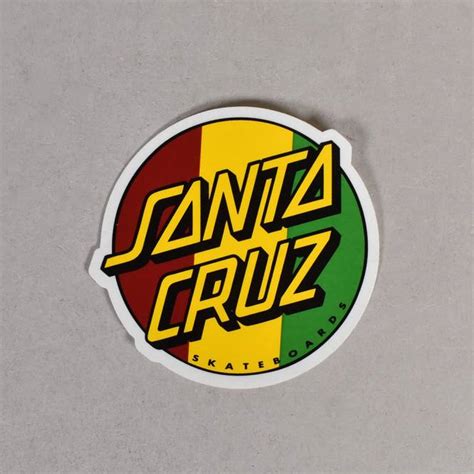 Santa Cruz Skateboards Rasta Dot Skateboard Sticker 3 Accessories