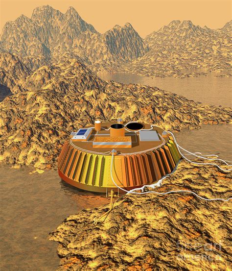 Huygens Probe On The Surface Of Titan Photograph By Science Photo Library