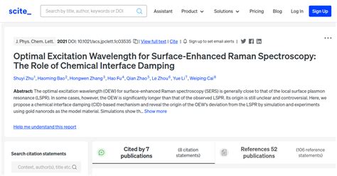 Optimal Excitation Wavelength For Surface Enhanced Raman Spectroscopy