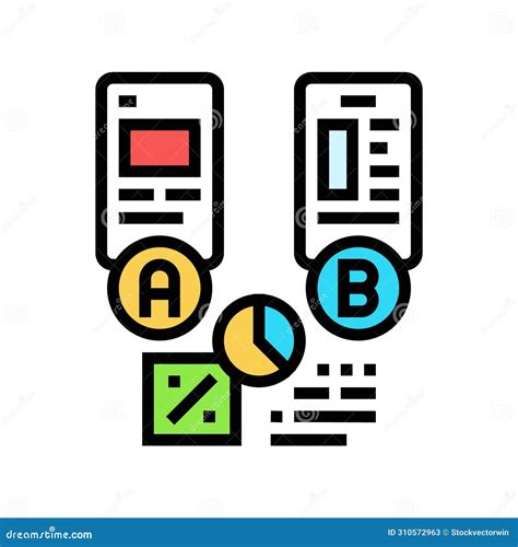 Ab Testing Ux Ui Design Color Icon Vector Illustration Stock Illustration Illustration Of