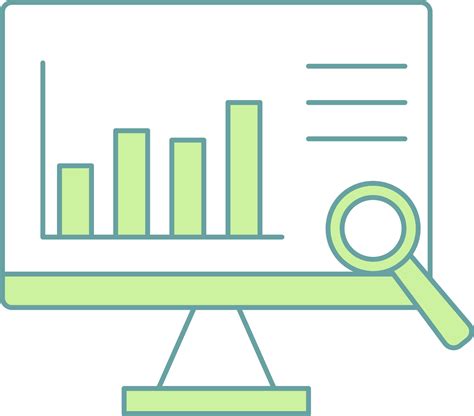 Green And White Searching Data Analysis In Computer Icon