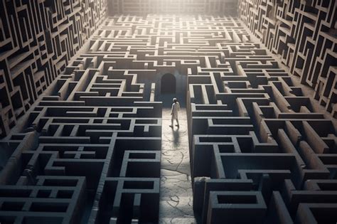 Premium Ai Image A Woman Is Walking Through A Maze With The Word Maze