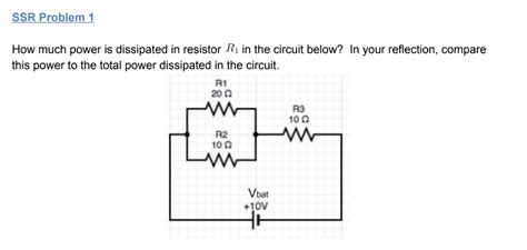 Solved SSR Problem 1 How Much Power Is Dissipated In Chegg