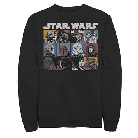 Mens Star Wars Comic Strip Graphic Fleece Sweatshirt