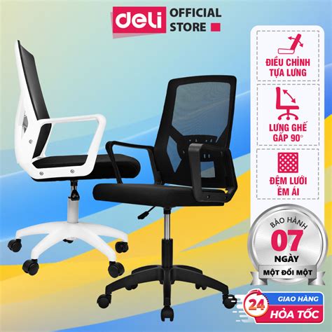 Ghế Văn Phòng Xoay Deli Cao Cấp Ghế Tựa Thiết Kế Công Thái Học Chống