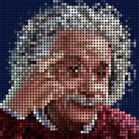 Albert Einstein Retrato De Mosaico Arte Ilustración Sólido Color De
