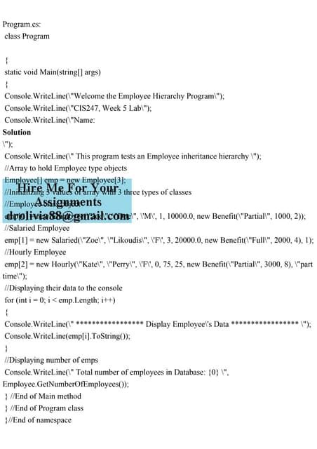 Programcs Class Program Static Void Mainstring Argspdf