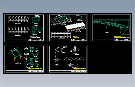 悬挑空间膜结构施工cad图纸 Autocad 2000 模型图纸下载 懒石网