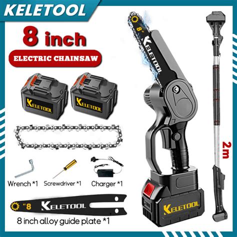 8 Inch Cordless Long Handle Chainsaw Chain Extension Pole Battery Chain