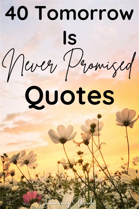 Tomorrow Is Never Promised Quotes
