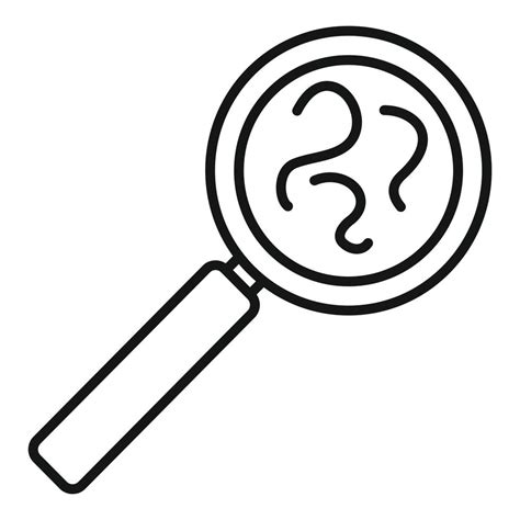 Parasite Worms Under Magnifier Icon Outline Style Vector Art