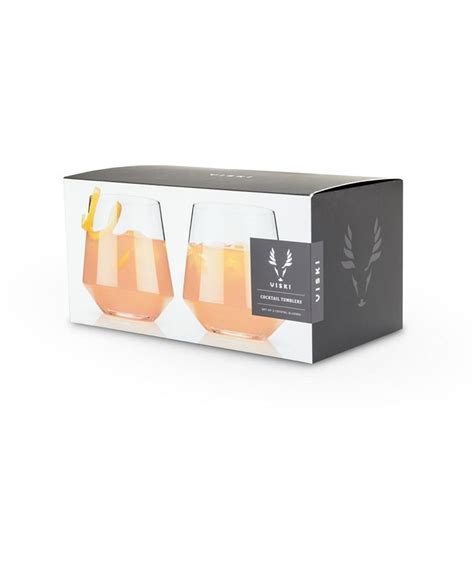 Viski Raye Angled Crystal Tumblers Set Of 2 12 Oz Macys