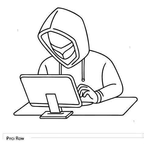 Premium Vector Single Line Drawing Of A Computer Hacker Stereotype In