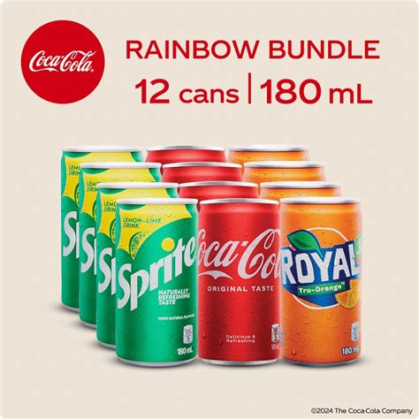 Coke Sprite Regular Royal Tru Orange Mini Cans 180ml Rainbow Bundle