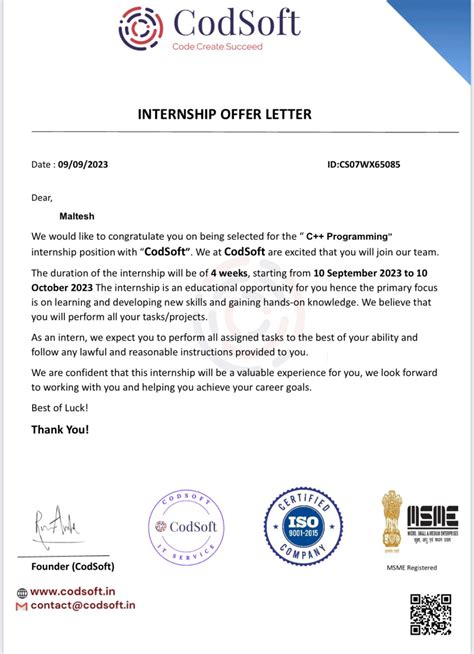 Maltesh On Linkedin Codsoft Codsoftinternship Codsoftintern