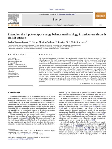 pdf extending the input output energy balance methodology in