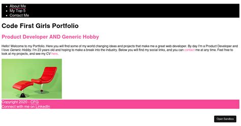 my cfg portfolio codesandbox