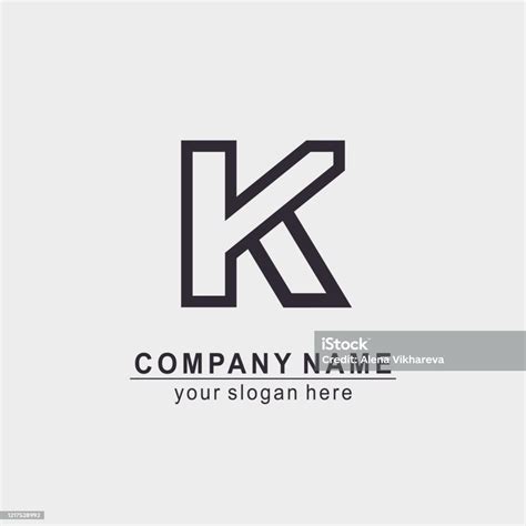 문자 K 로고 또는 모노그램 명함의 경우 비어 있습니다 귀하의 비즈니스를 위해 벡터 기호입니다 0명에 대한 스톡 벡터 아트 및