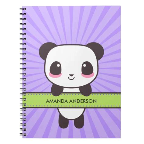 Personalized Kawaii Panda Notebook Journal Notebook Zazzle