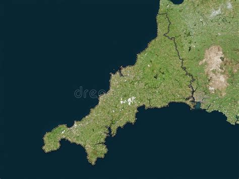 Cornwall England Great Britain High Res Satellite No Legend Stock