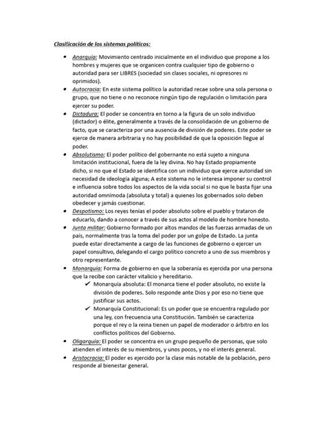 Clasificacion De Los Sistemas Politicos Compress Pdf