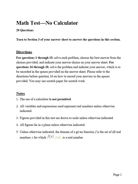 Sat Practice Test 10 Math No Calculator Assistive Technology Pdf