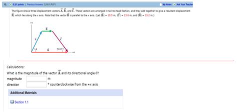 Solved The Figure Shows Three Displacement Vectors A B And