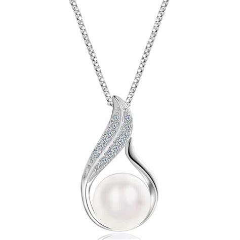 Collier Goutte D Argent Avec Perle Blanche