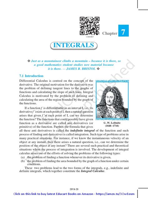 Ch 7 Integrals Pdf Integral Derivative