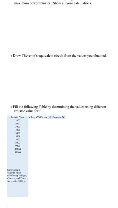 solved for the circuit shown below determine the following