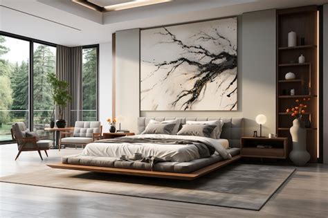 Premium Ai Image Bedroom With An Art Deco Concept Design