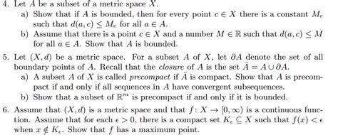 Solved 4 Let A Be A Subset Of A Metric Space X A Show