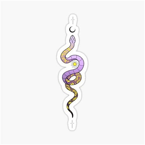 Subtle Nonbinary Pride Snake Sticker For Sale By FineHades Stickers Gay Sticker Left Arm