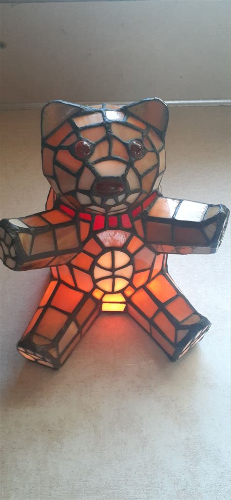 Stained Glass Teddy Bear Stained Glass Bear Teddy Bear Etsy