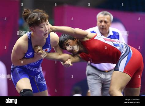 Bangkok Thailand 19th Feb 2016 Eri Tosaka Jpn Ritu Ritu Ind Wrestling Asian Wrestling