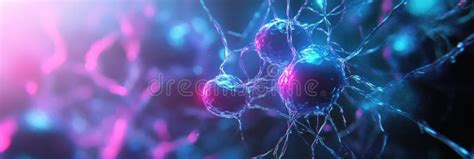 Abstract Visualization Of Neural Network Connections In Blue And Pink